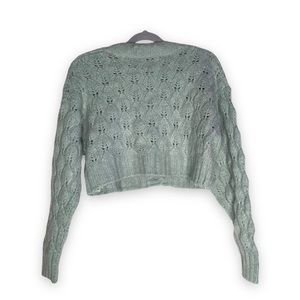 Topshop | Sweaters | Topshop Cropped Cardigan Cardi Fuzzy Cable Knit ...